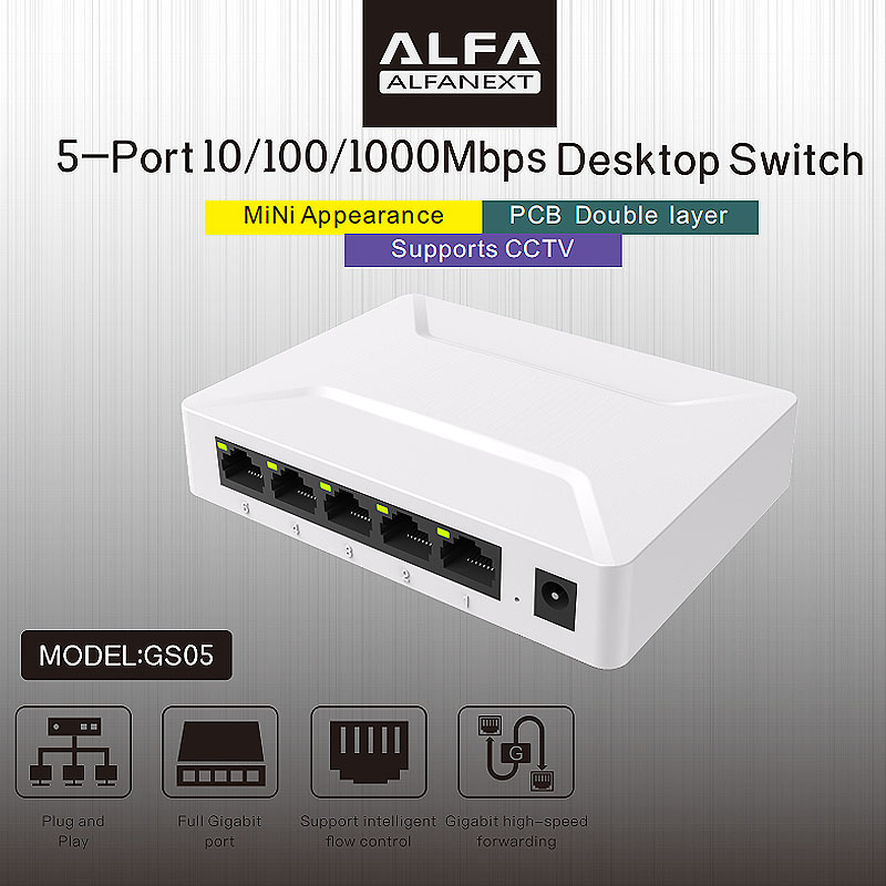 5 Port GIGABit 1000mbps Ethernet Network Switch